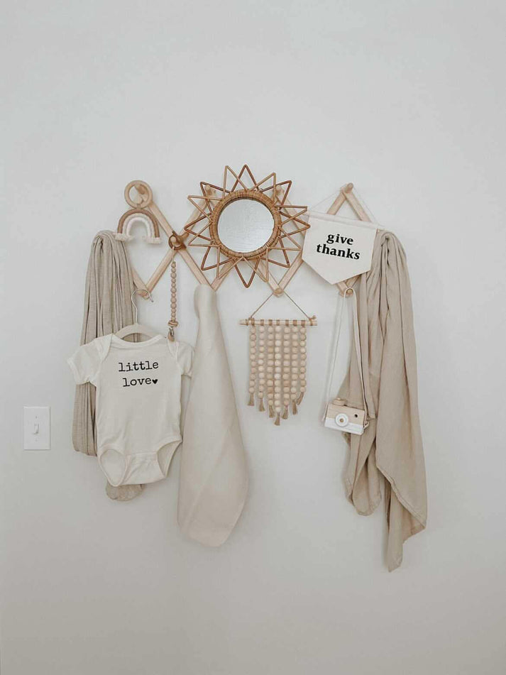 Bamboo Swaddle Blanket - Tan - Harp Angel Boutique